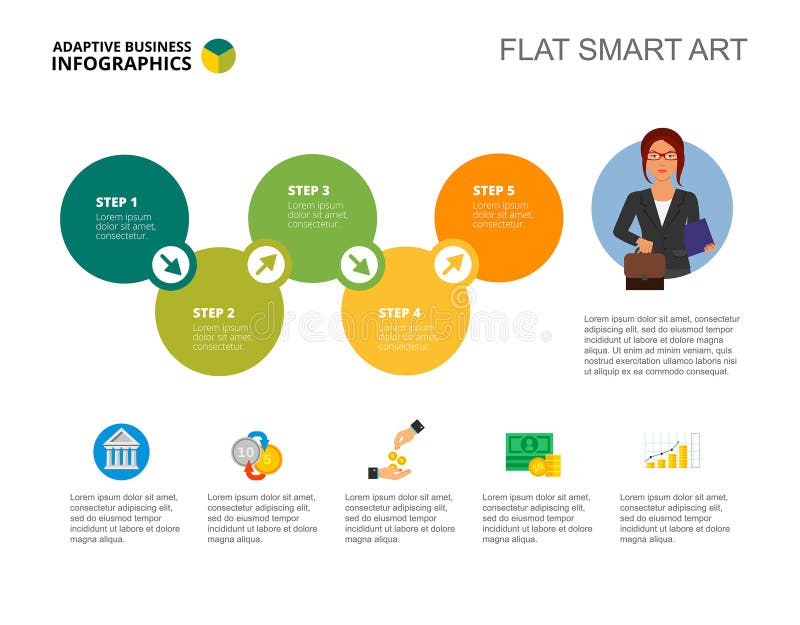 Five Steps Planning Slide Template Stock Vector - Illustration of icon ...