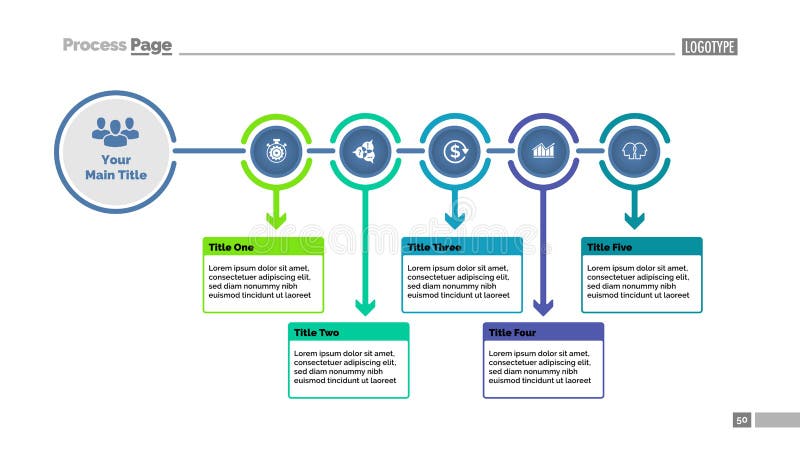 Five Steps Workflow Process Chart Template for Presentation Stock Vector - Illustration of ...
