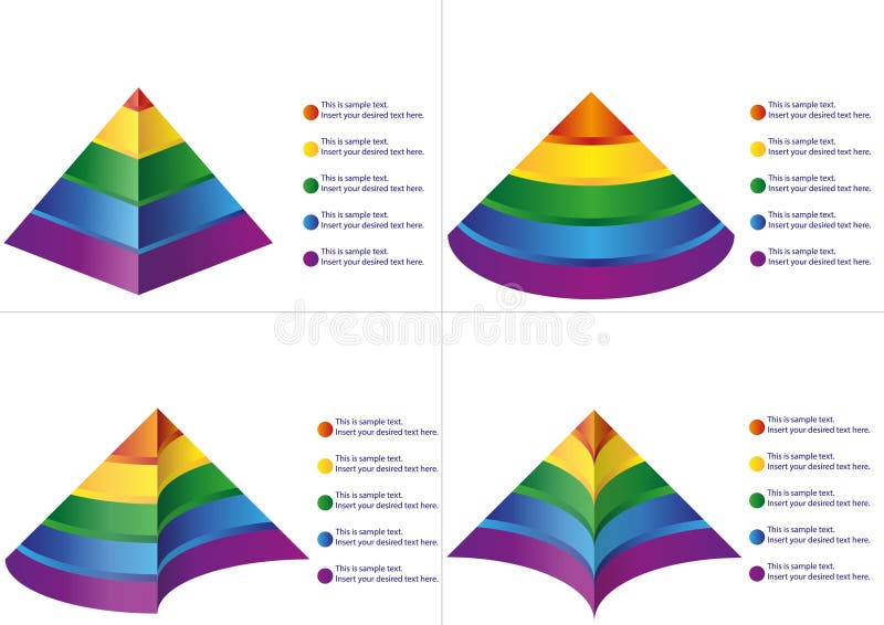 Five Steps Pyramid Diagram stock vector. Illustration of number - 89047397