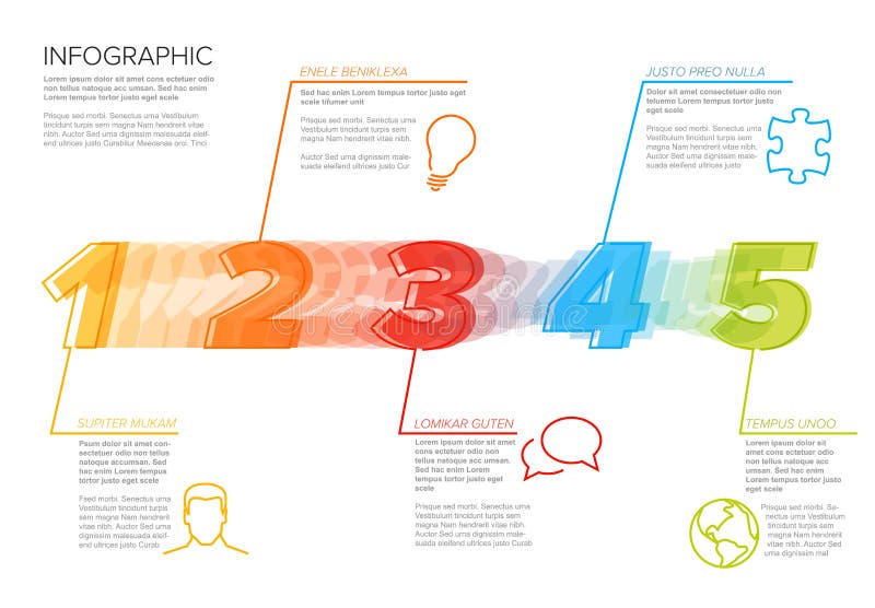 Five Steps Sequence Template Infographic Stock Vector - Illustration of ...