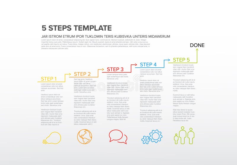 Five Steps Sequence Template Infographic Stock Vector - Illustration of ...