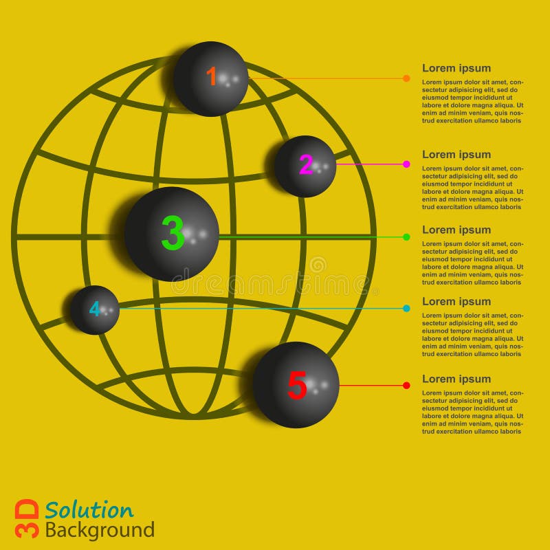 Five Steps To Solution for Business Plan Idea on Globe Stock Vector ...