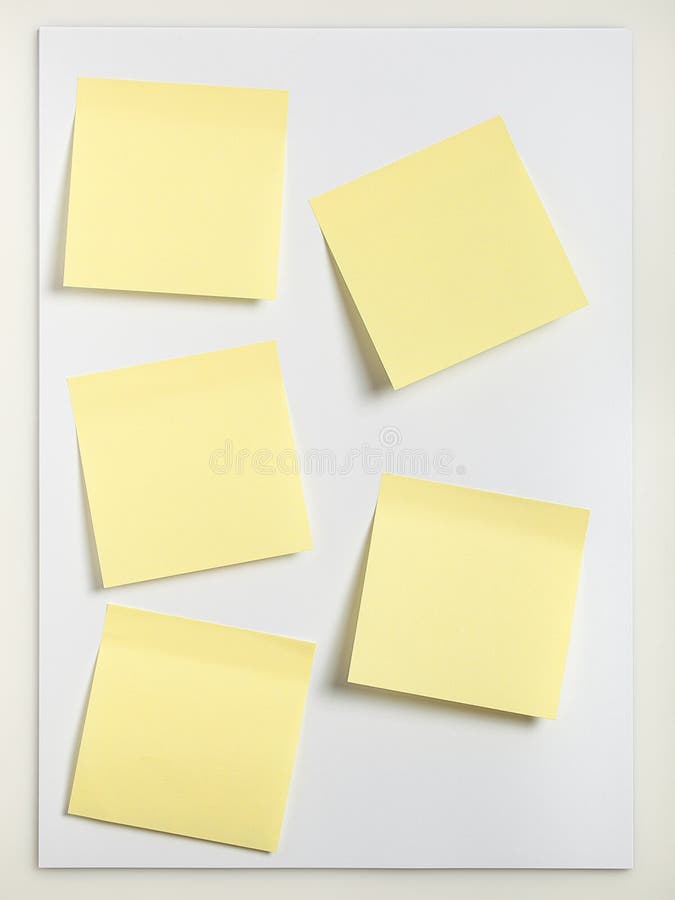 Five Sticky notes stock photo. Image of format, schedule - 43687890