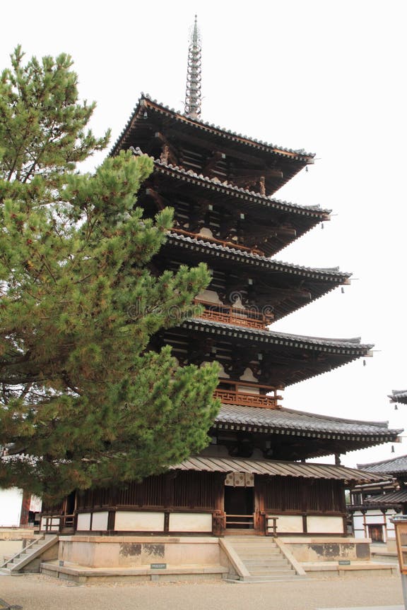 Five-story Pagoda of Horyu Ji in Nara Stock Photo - Image of horyu ... Five-story Pagoda of Horyu Ji in Nara Stock Photo - Image of horyu ...