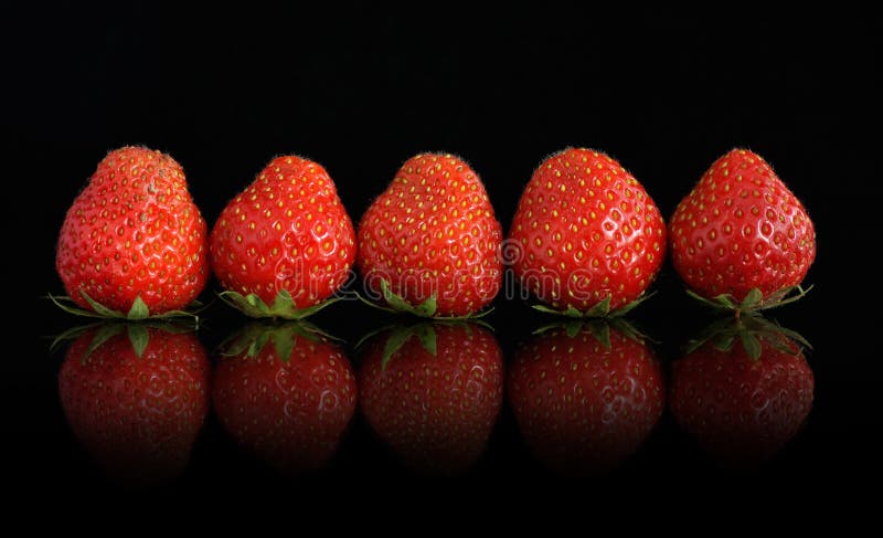 Five Strawberries in the Process of Decomposition Stock Image - Image ...