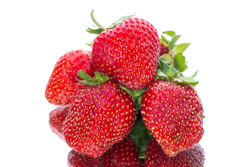 Five strawberries stock photo. Image of white, color - 31963998