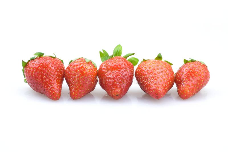 Five Strawberries Row Stock Photos - Free & Royalty-Free Stock Photos ...