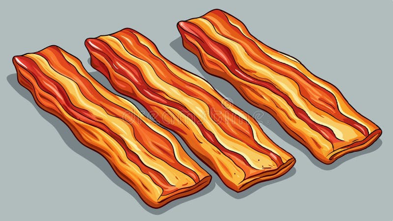 Five Strips of Crispy Fried Bacon Isolated on Transparent Background ...