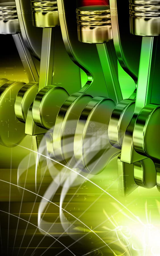 Five stroke engine stock illustration. Illustration of chrome - 9754118