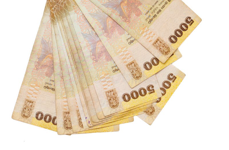 Five Thousand Sri Lankan Rupees Isolated White Background Stock Photos ...