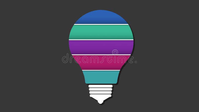 Two Title 3D Bulb Shape Box, Visualization Shape a Light Bulb ...