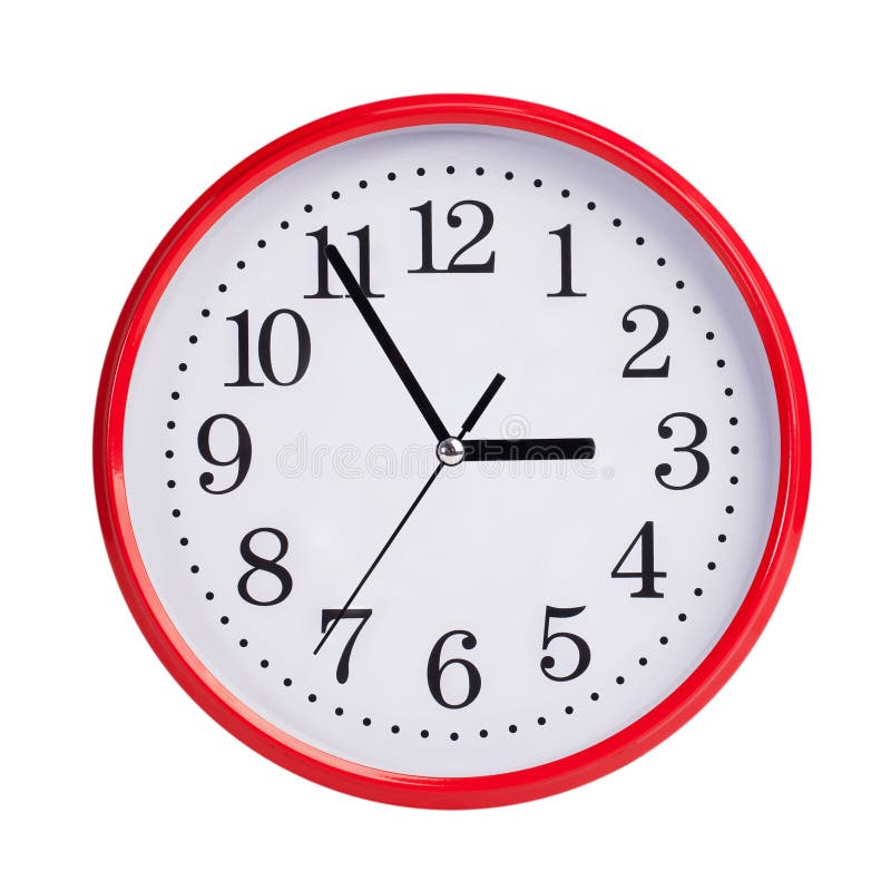 Office Round Clock Shows Half Past Five Stock Image - Image of ...