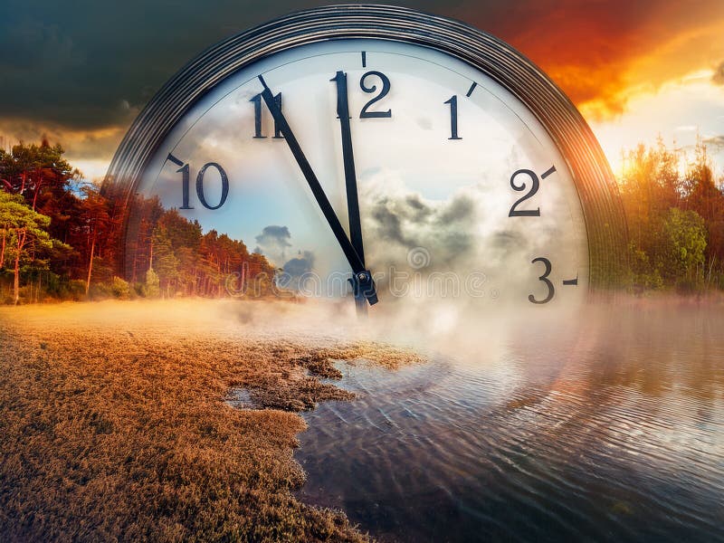 Five To Twelve Clock with Environmental Disasters AI Generated Stock ...