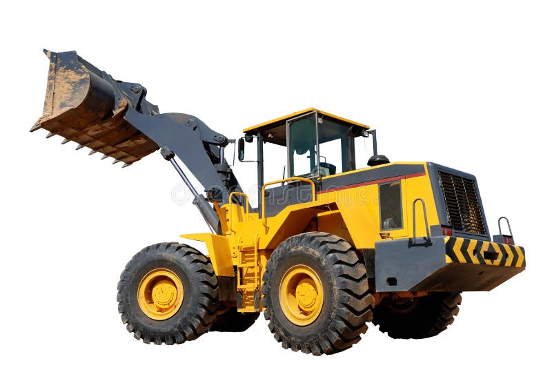 Five-ton Wheel Loader Buldozer Over White Stock Image - Image of ...