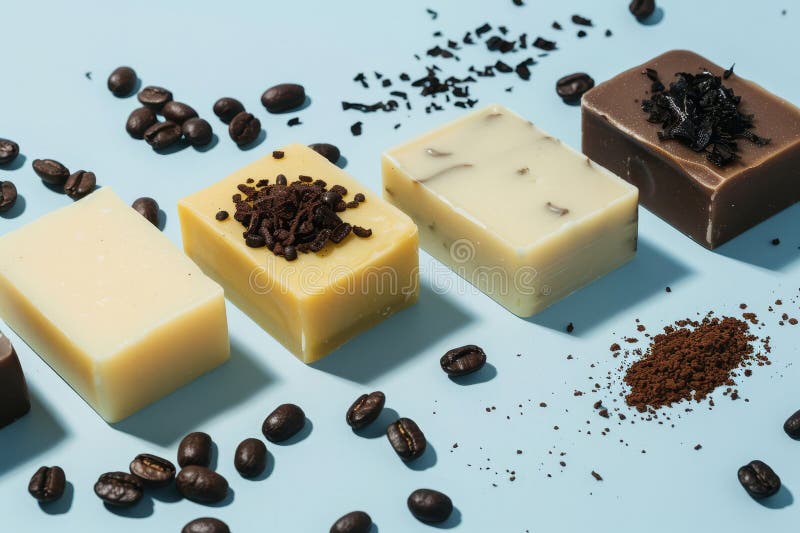 Five Unique Types of Handmade Soap are Displayed, Showcasing Various ...