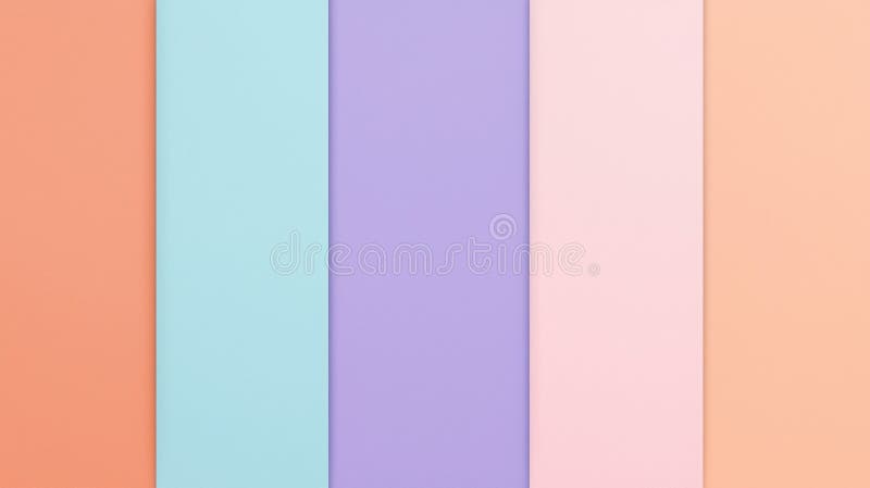 Five Vertical Stripes of Pastel Colored Paper are Creating a Simple yet ...