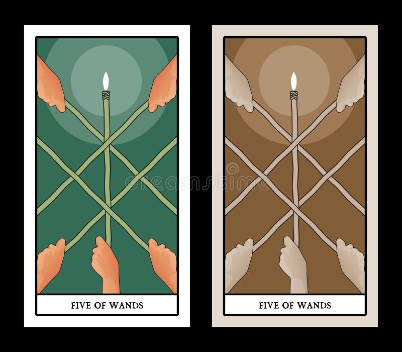 Five of wands. Tarot cards stock vector. Illustration of five - 201807190