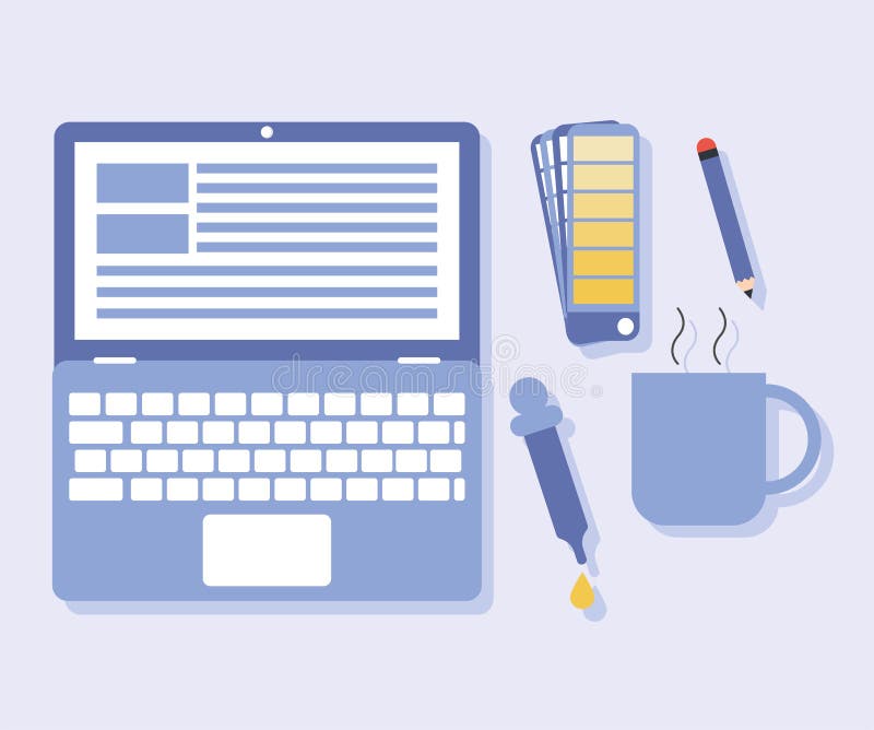 Five web design items stock vector. Illustration of vector - 222167304