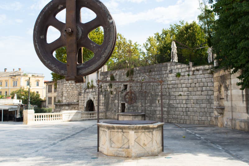 Five Wells Square in Zadar, Croatia Stock Image - Image of courtyard ...
