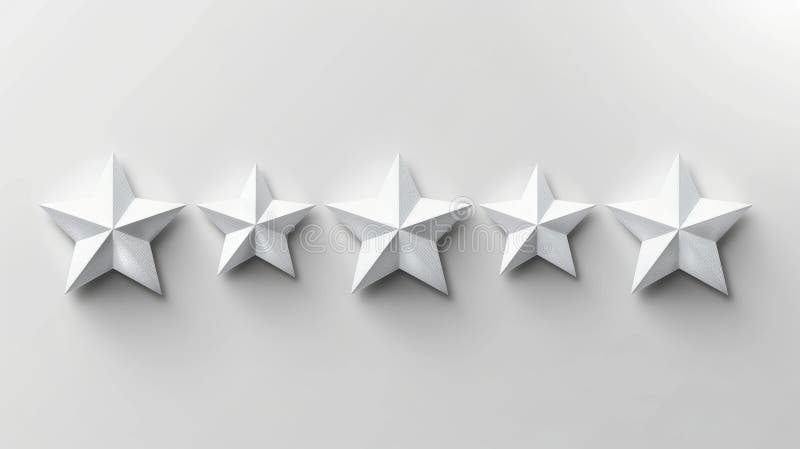 Five White Stars Lined Up in a Row Stock Photo - Image of celestial ...