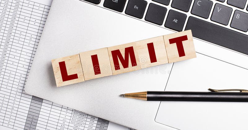 Five Wooden Cubes with the LIMIT Text are Arranged in a Row on the ...