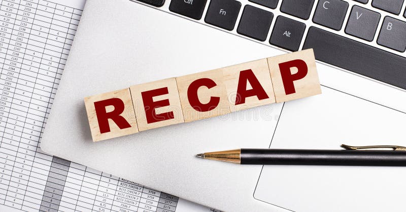 Five Wooden Cubes with the RECAP Text are Arranged in a Row on the ...