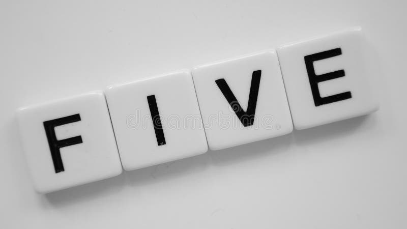 Word five on wooden dice stock image. Image of light - 122956953