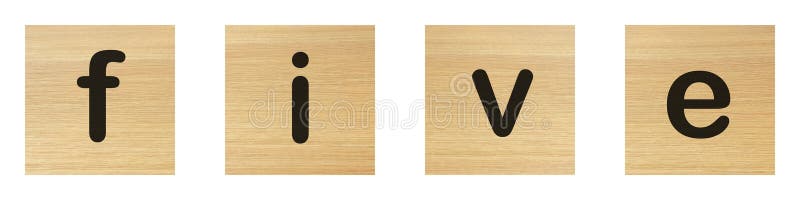 Five Word with Wood Blocks on White Stock Image - Image of symbol ...