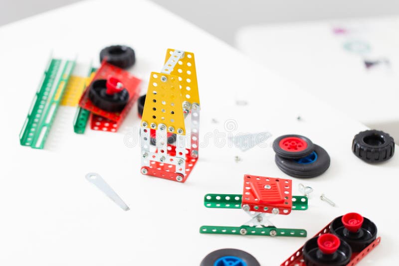A Five-year-old Boy Collects a Constructor Stock Image - Image of baby ...