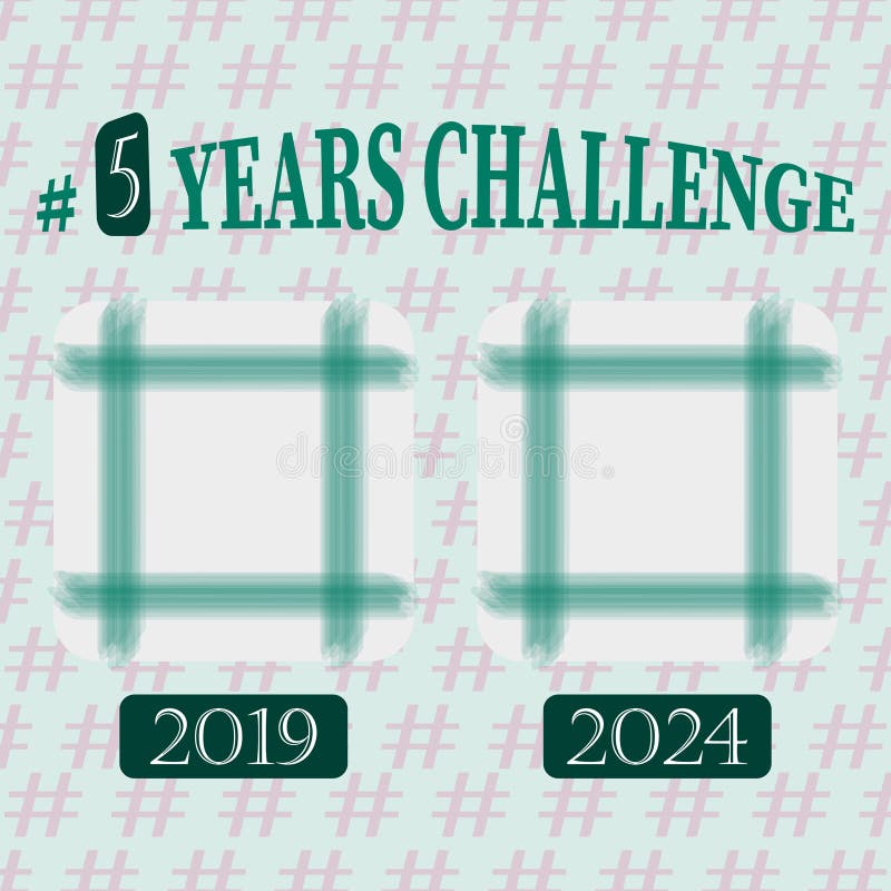 Five Years Milestone. Vector Transparent Frames Evolution. Teal Time ...