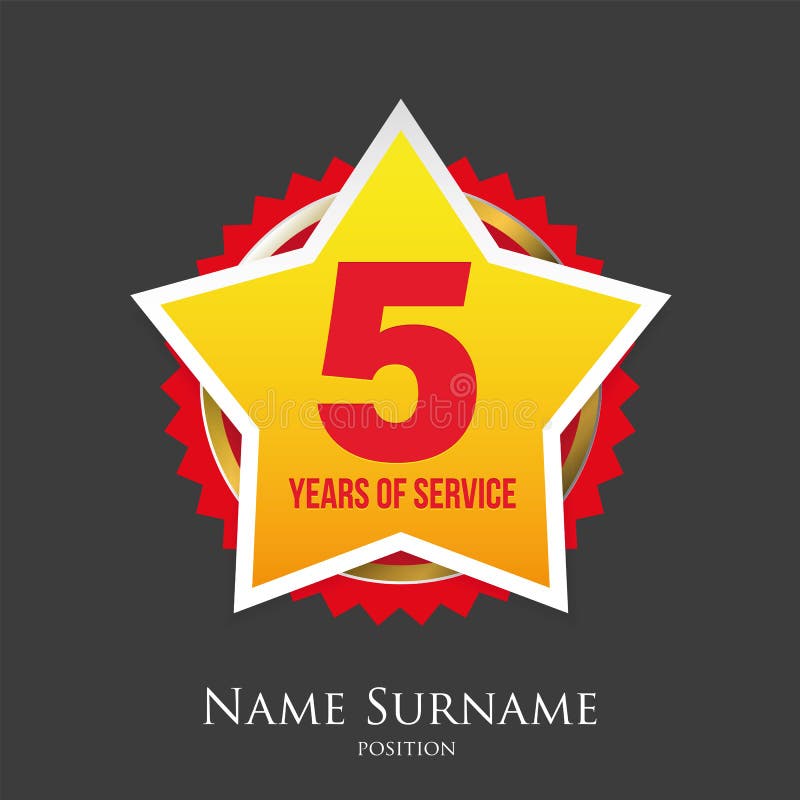 Five Years of Service Award Badge Stock Vector - Illustration of ...