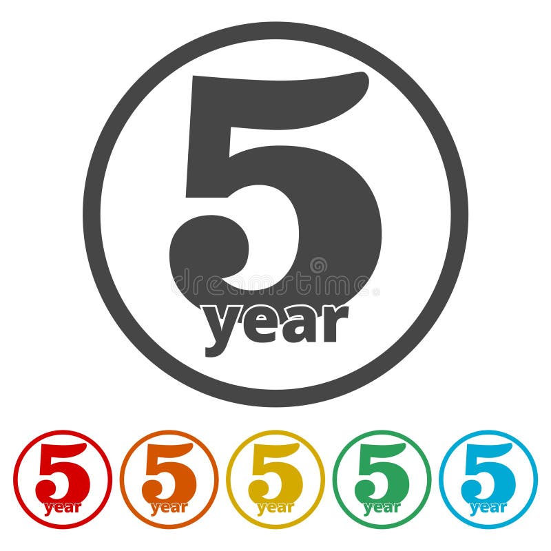 Five Years Sign, Five Years Icon Stock Vector - Illustration of life ...