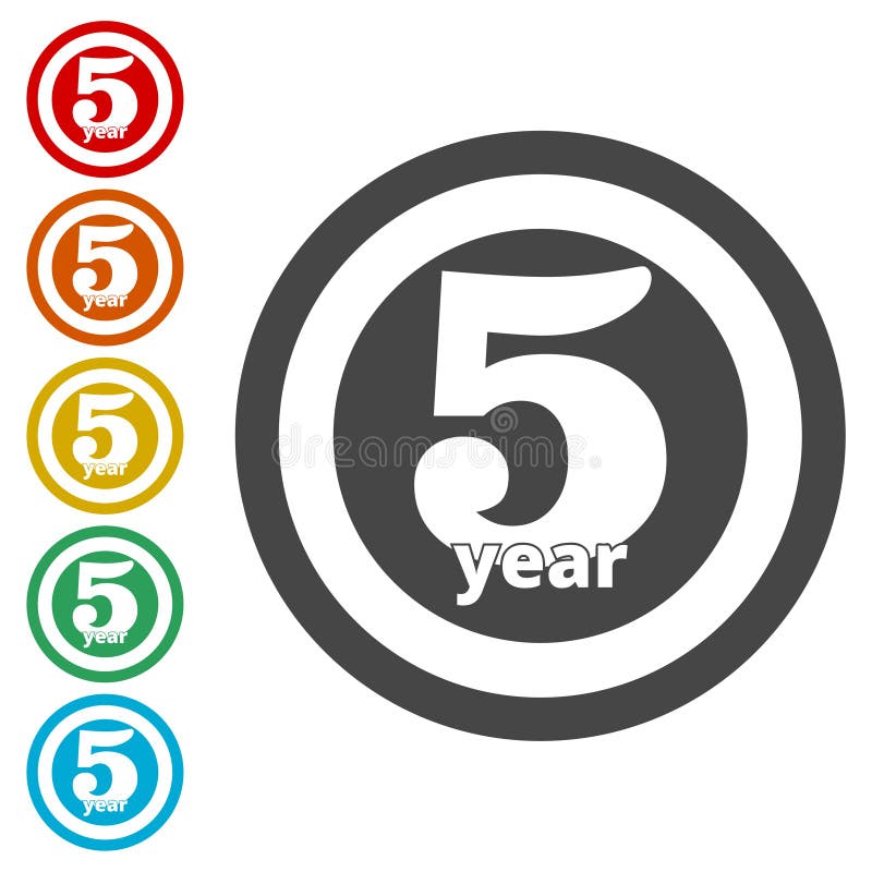 Five Years Sign, Five Years Icon Stock Vector - Illustration of service ...