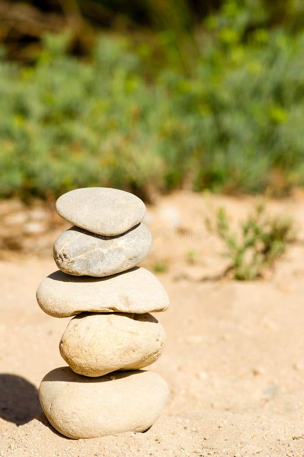 Five Zen Stones Stacked and Balanced Stock Image - Image of natural ...