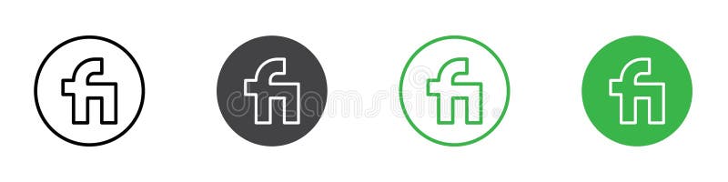 Fiver Icon Flat Editable Icon Mark Set Stock Vector - Illustration of ...
