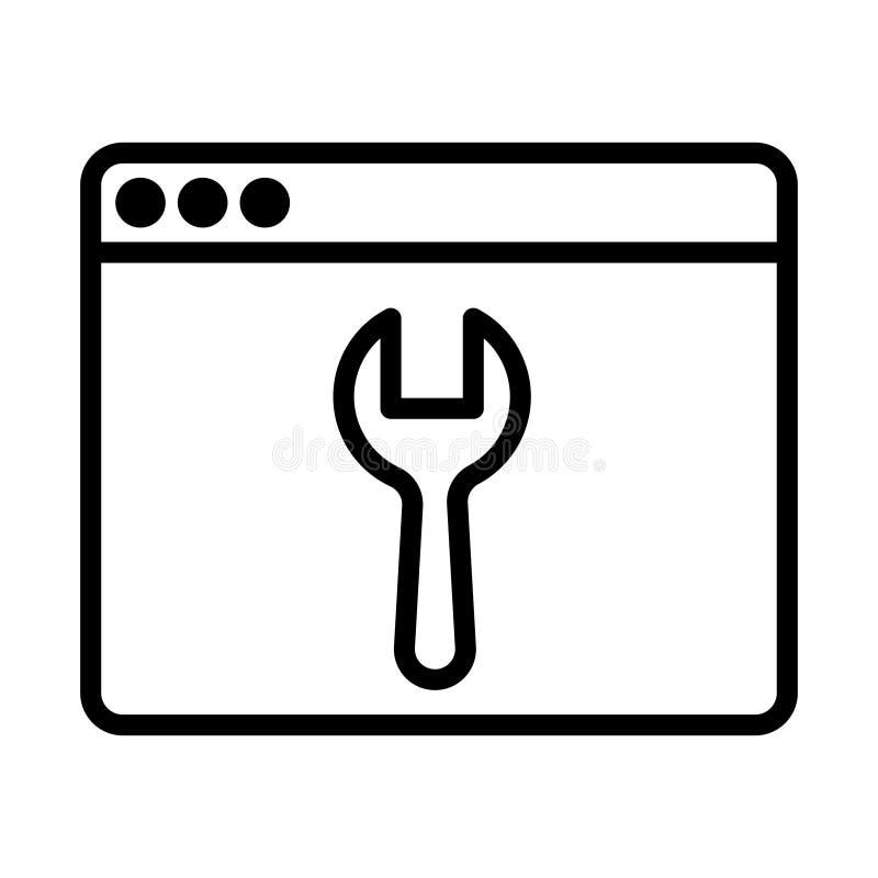 Fix App Icon Line Isolated on White Background. Black Flat Thin Icon on ...