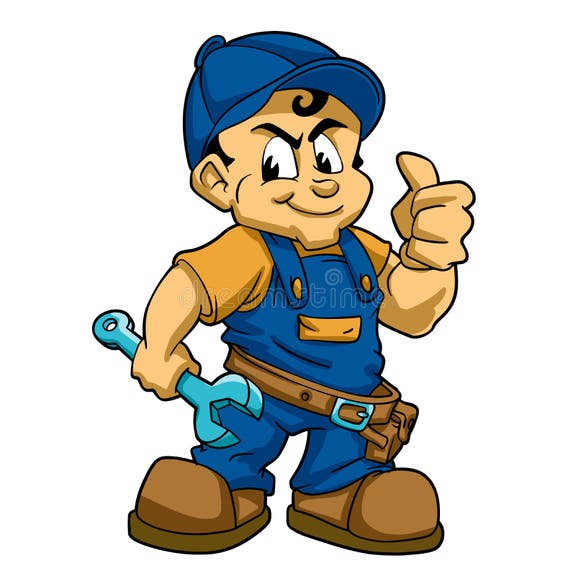 Fix boy with wrench stock vector. Illustration of construction - 136415537