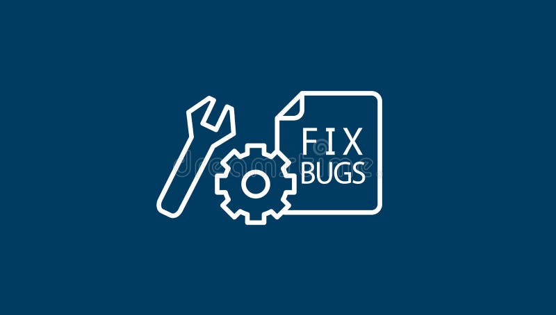 Fix Bugs Icon with Wrench and Gear Stock Vector - Illustration of ...
