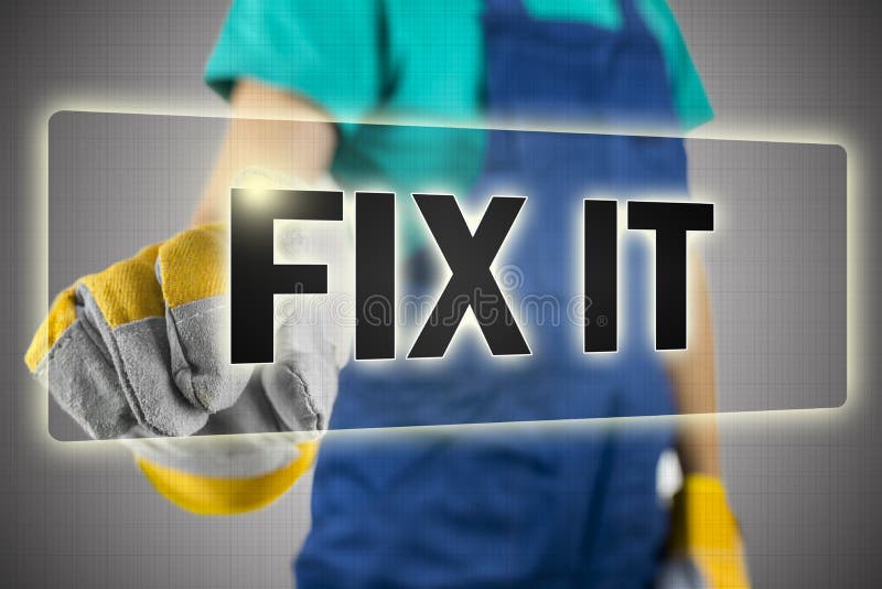 Fix it button stock image. Image of craftsman, network - 36164449