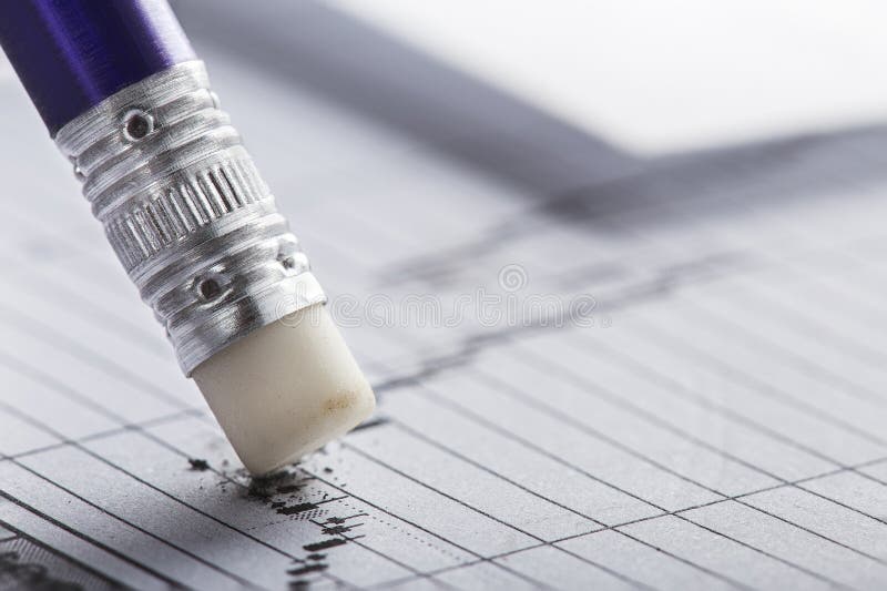 Fix with Eraser Financial Data in Document. Concept of Banking ...