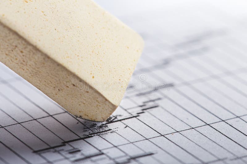 Fix with Eraser Financial Data in Document. Concept of Banking ...