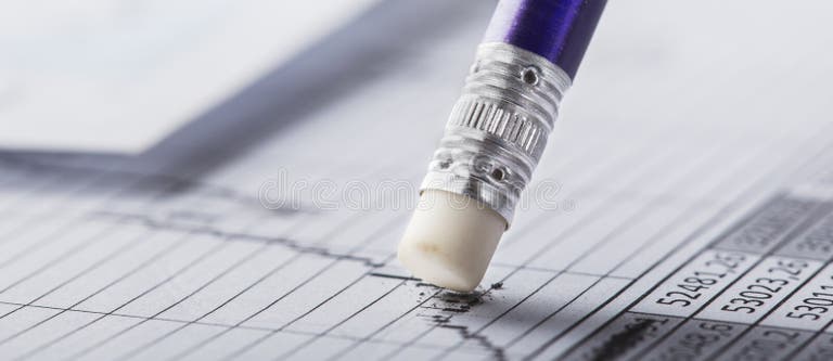 Fix with Eraser Financial Data in Document. Concept of Banking ...