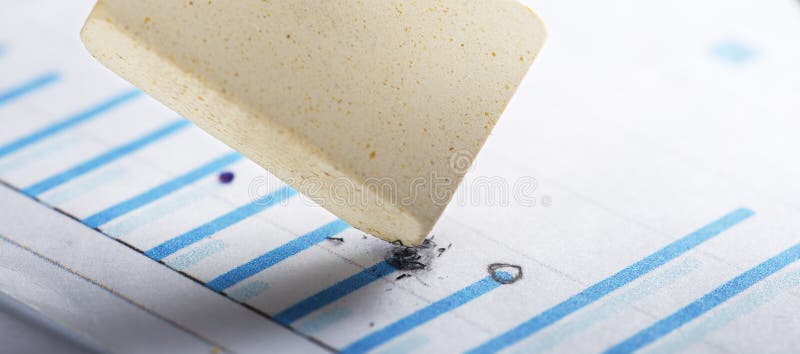 Fix with Eraser Financial Data in Document. Concept of Banking ...