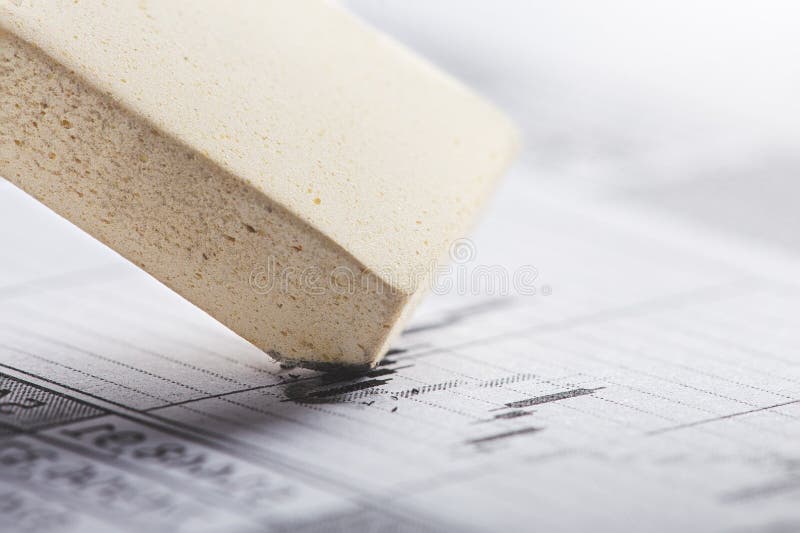 Fix with Eraser Financial Data in Document. Concept of Banking ...