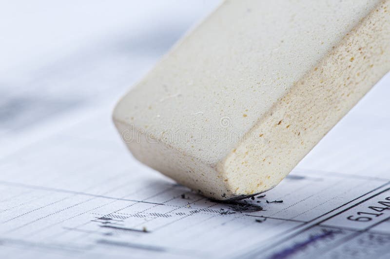 Fix with Eraser Financial Data in Document. Concept of Banking ...