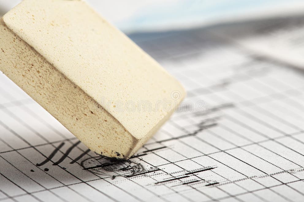 Fix with Eraser Financial Data in Document. Concept of Banking ...