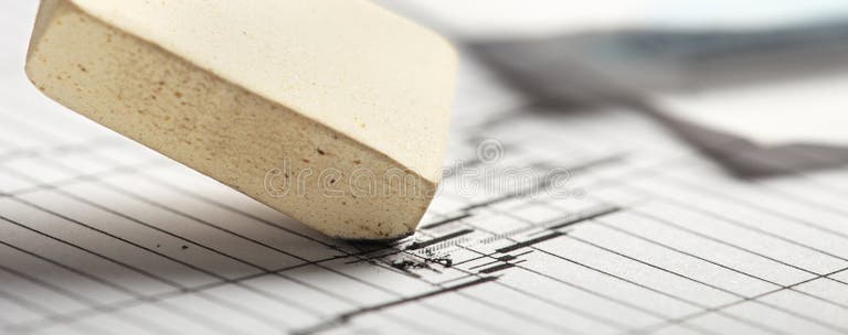 Fix with Eraser Financial Data in Document. Concept of Banking ...