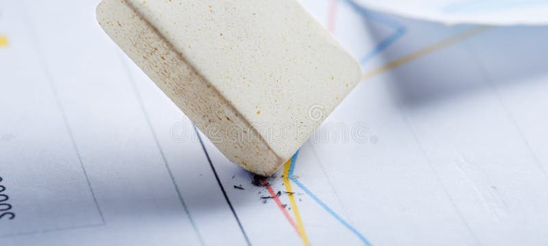 Fix with Eraser Financial Data in Document. Concept of Banking ...