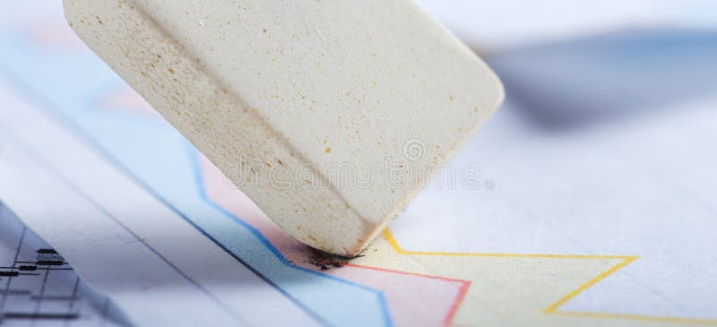 Fix with Eraser Financial Data in Document. Concept of Banking ...