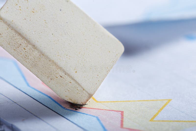 Fix with Eraser Financial Data in Document. Concept of Banking ...